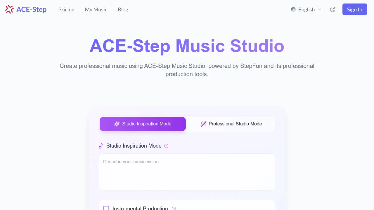 ACE-Step Music Studio - Professional AI-Powered Virtual Music Studio for Seamless Music Production