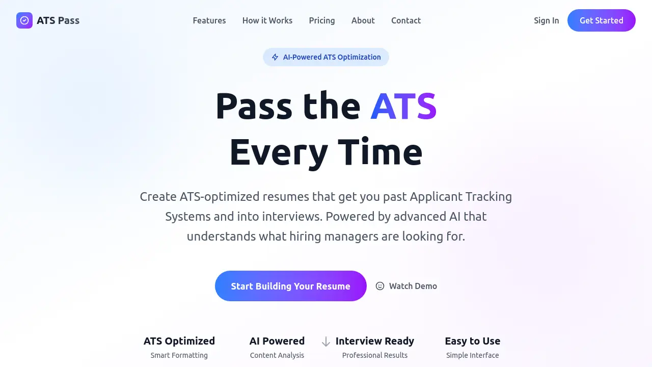 ATS Pass - AI-Powered ATS Resume Optimization for Job Seekers