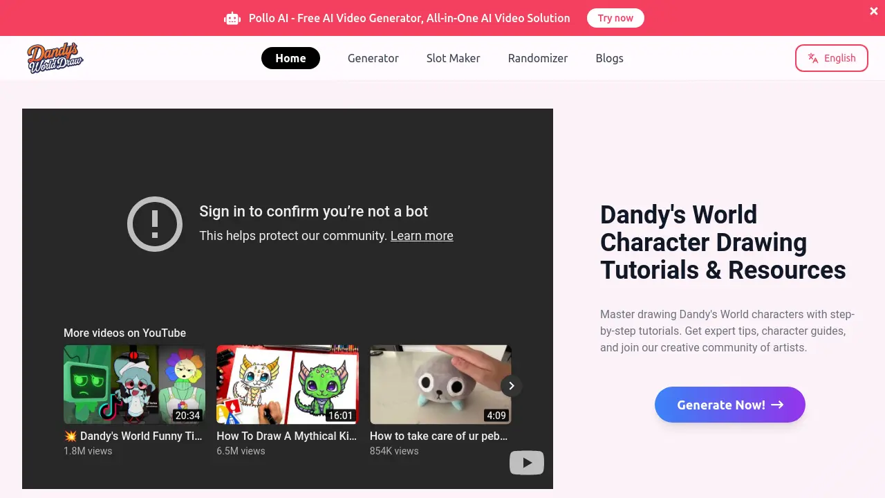 Dandy's World Draw - Master Dandy's World character illustration with ...