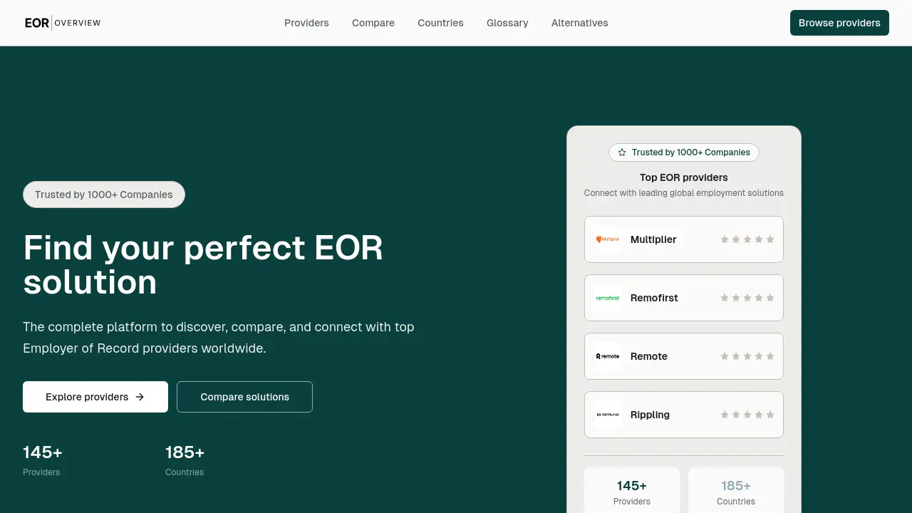 EOR Overview - Discover, Compare, and Connect with Top Employer of ...