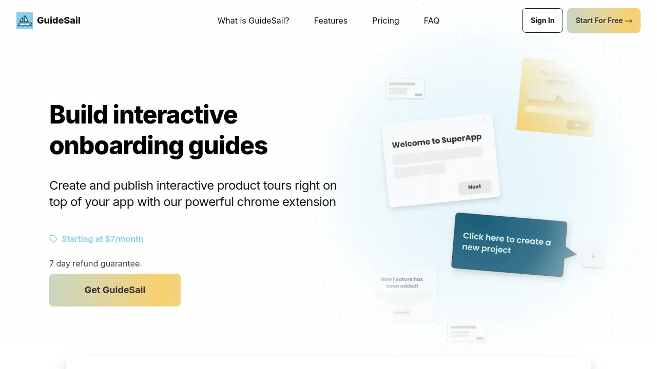 GuideSail - Build Interactive Onboarding Guides On Your App