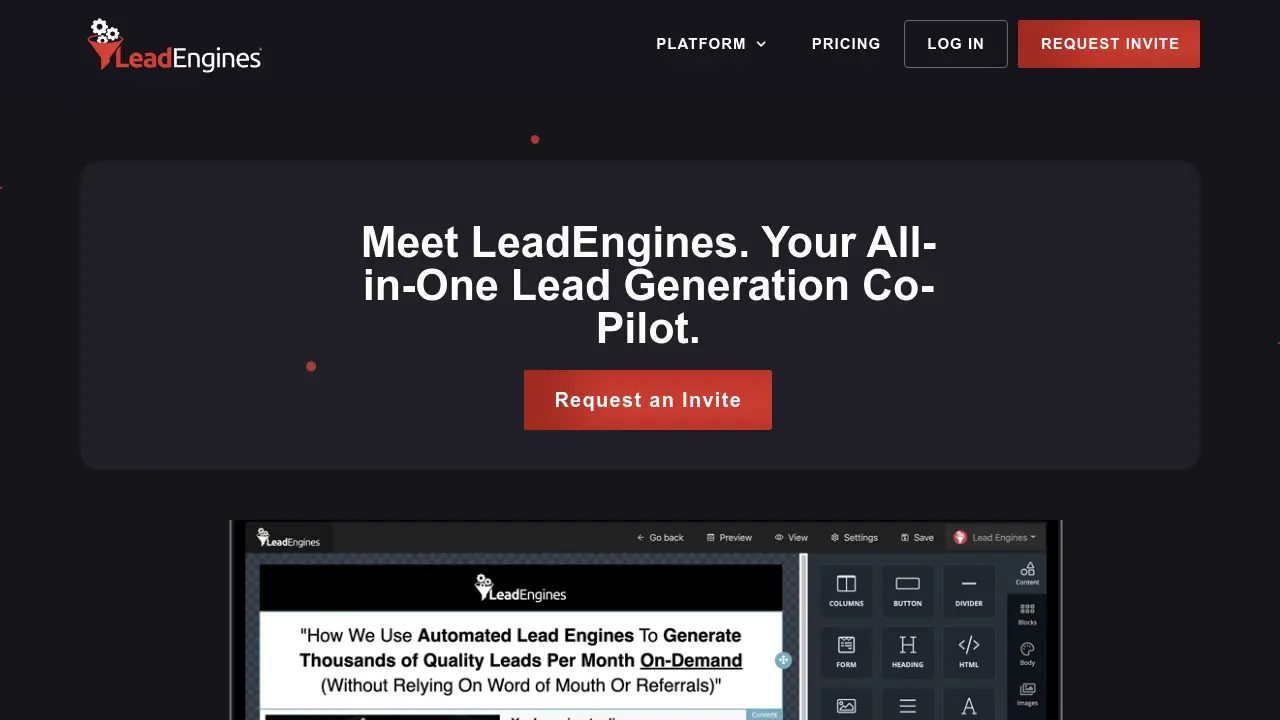 LeadEngines - Your All-in-One Lead Generation Co-Pilot.