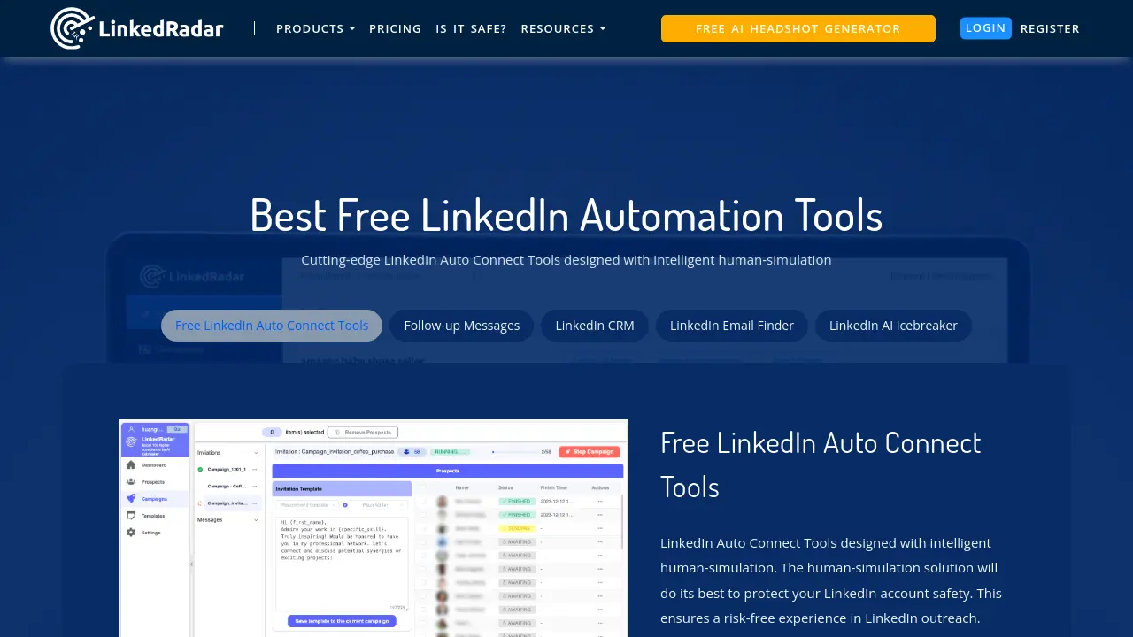 LinkedRadar - Boost LinkedIn Automation Tool: Unlock Opportunities, Expand Professional Networks.