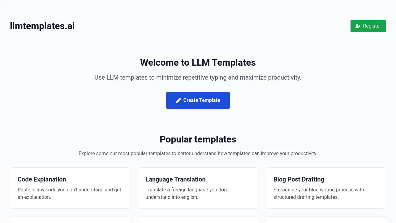 llmtemplates.ai - Use LLM templates to minimize repetitive typing and ...