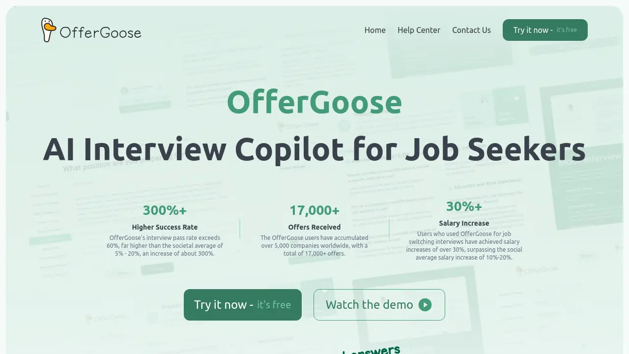OfferGoose - AI Interview Copilot for Job Seekers