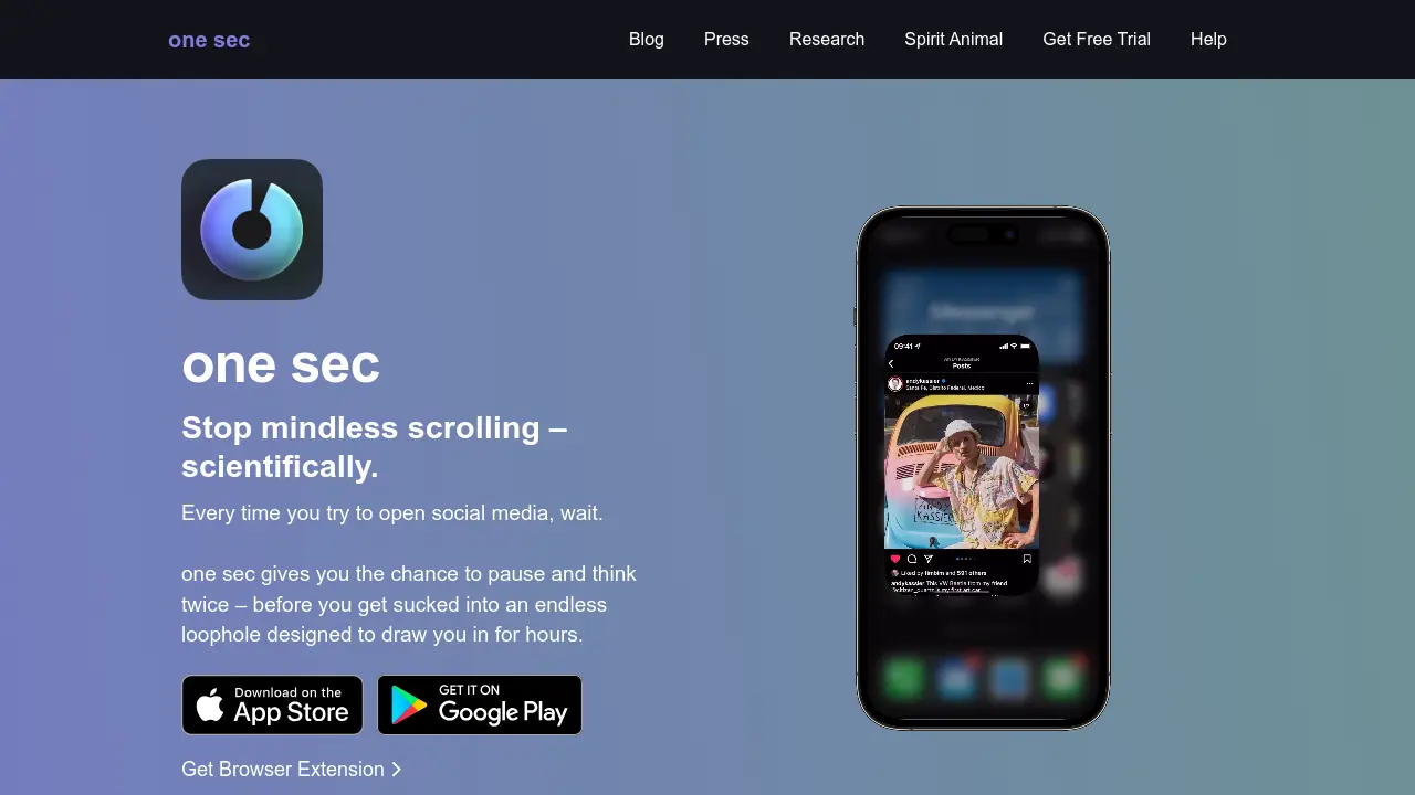 one sec - Pause Before You Scroll – Reclaim Your Time From Social Media