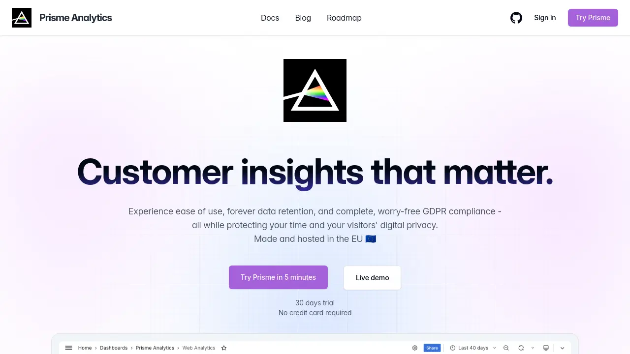 Prisme Analytics - Privacy-Focused, Customizable Web Analytics Platform