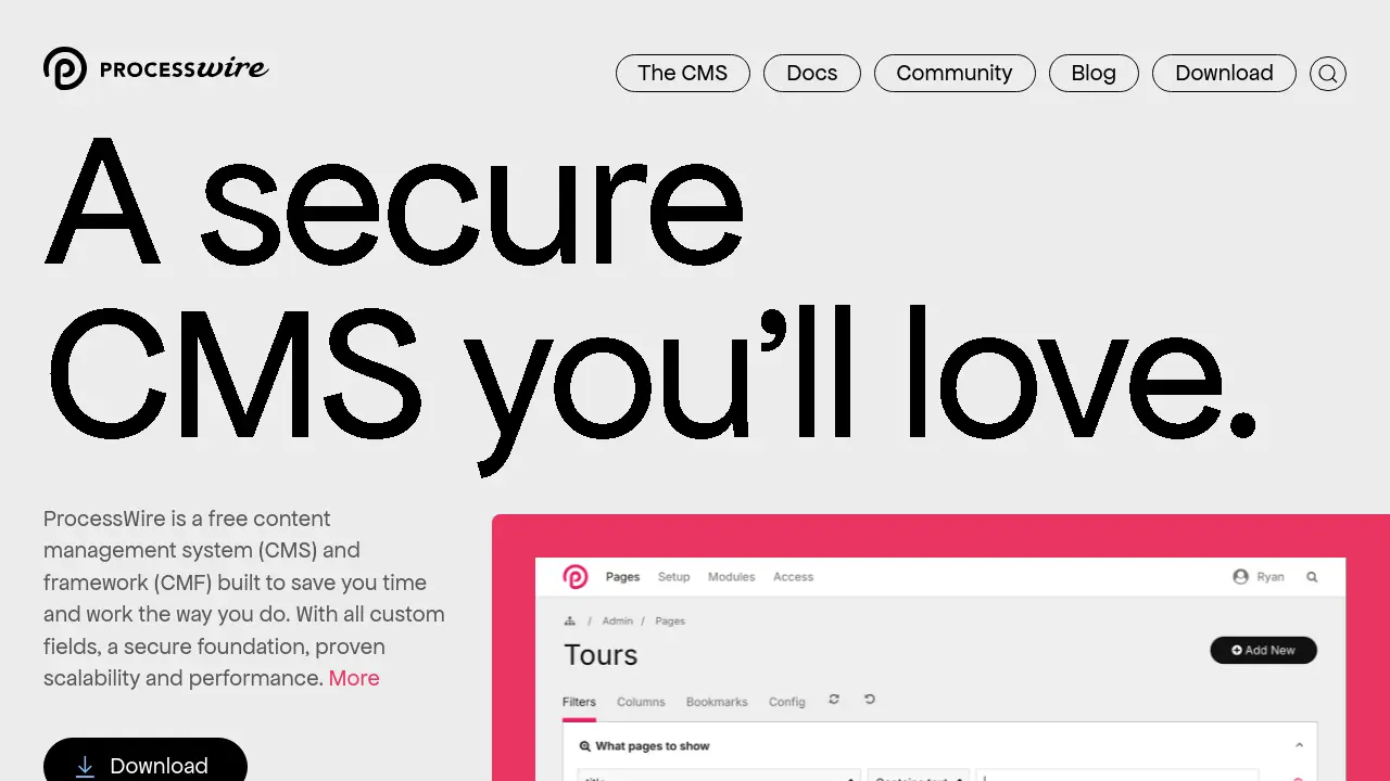ProcessWire - Powerful, Flexible CMS and Framework for Content Management