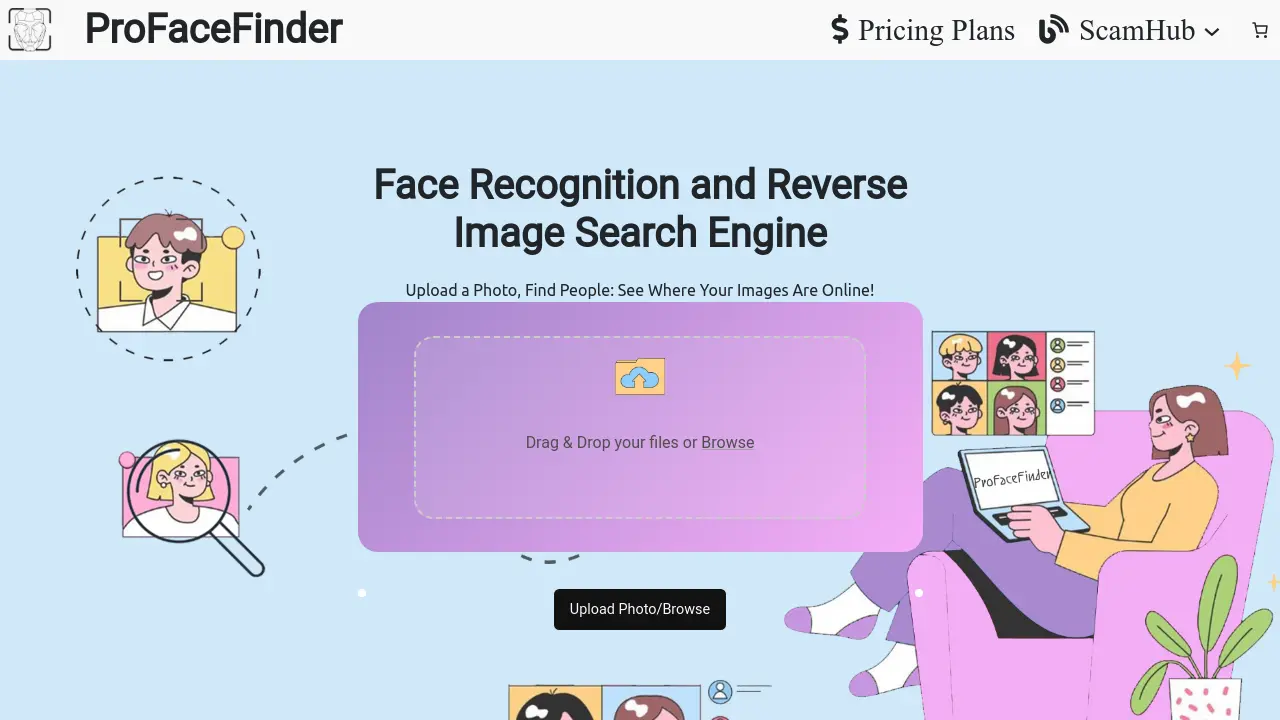 ProFaceFinder - AI-Powered Facial Recognition and Reverse Image Search
