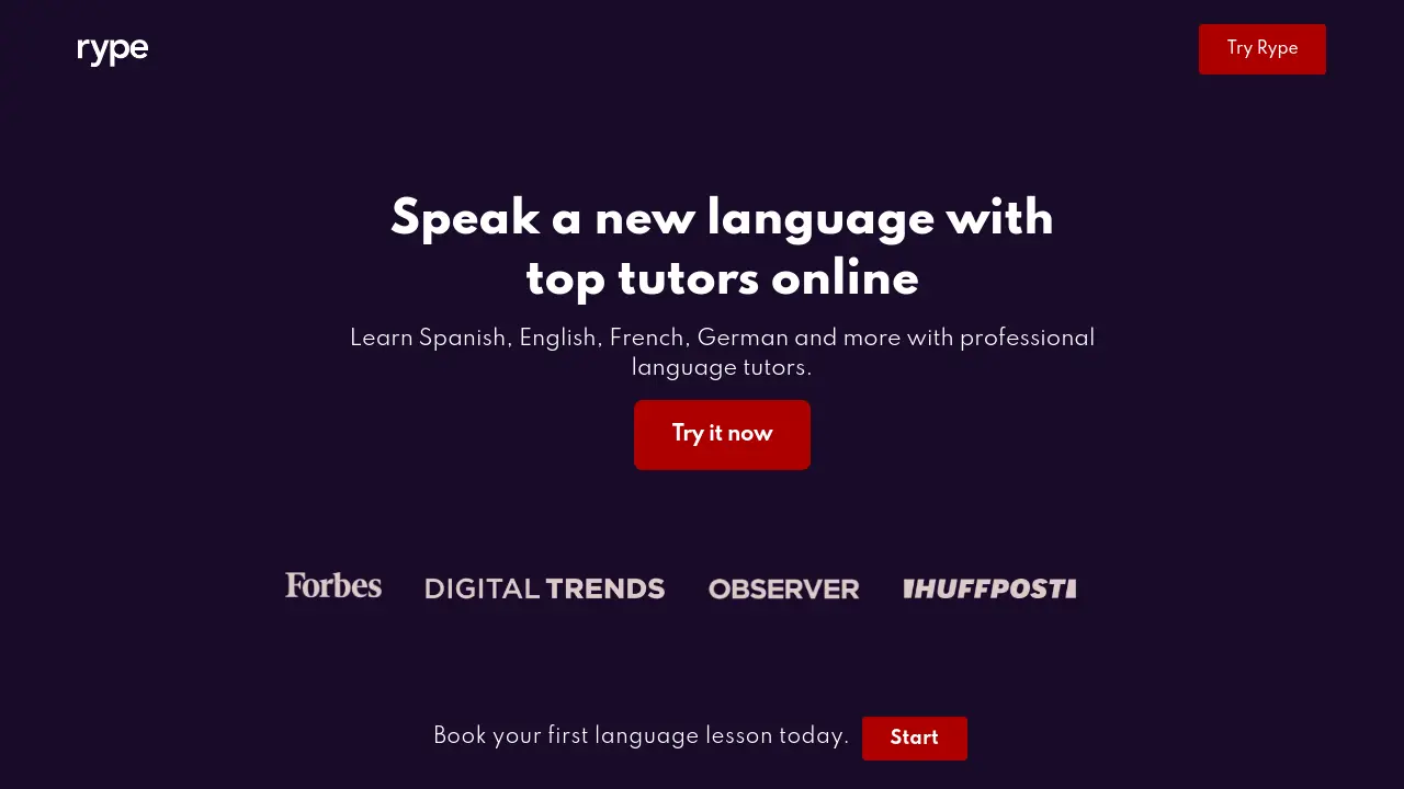 Rype - Personalized Online Language Lessons with Top Tutors