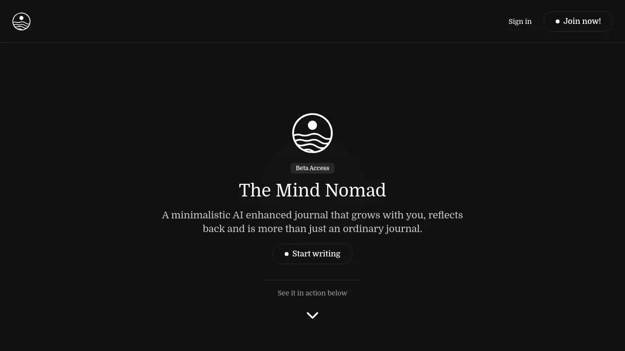 The Mind Nomad - Minimalistic AI-Enhanced Journaling for Personal Growth