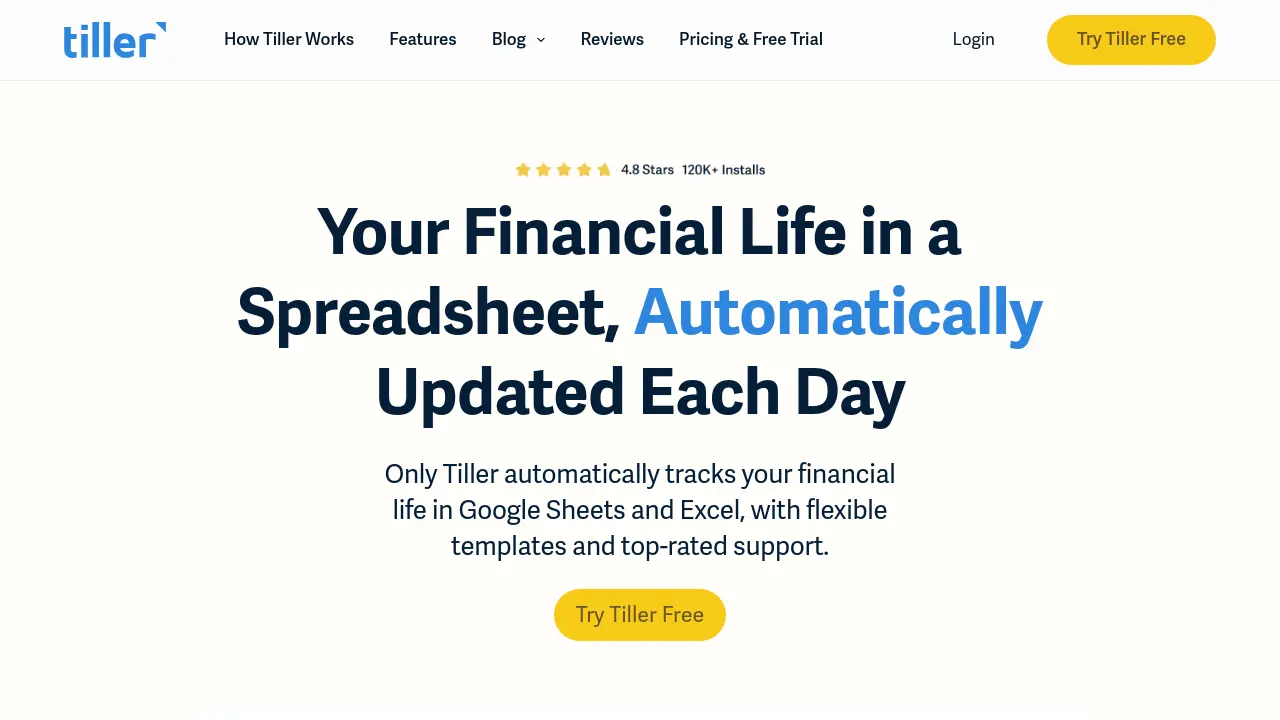 Tiller - Automated Financial Tracking in Spreadsheets