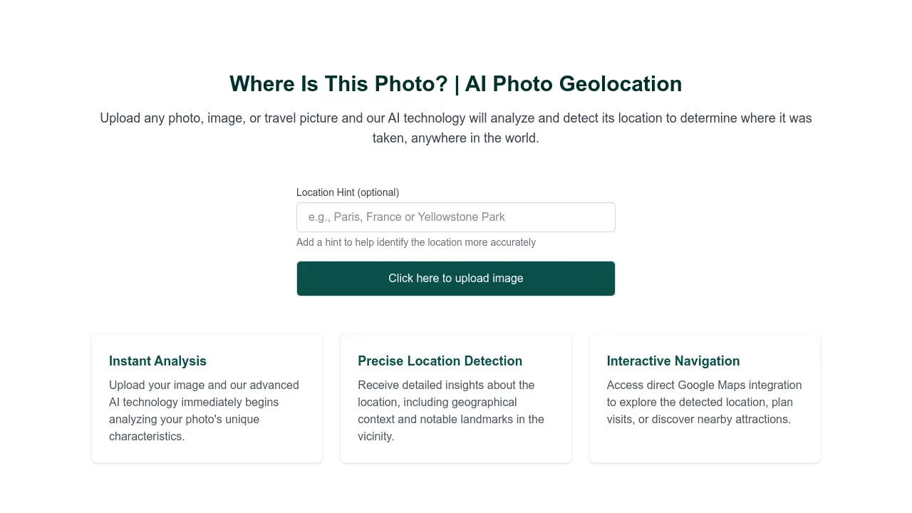 Where Is This Photo? - AI Photo Geolocation