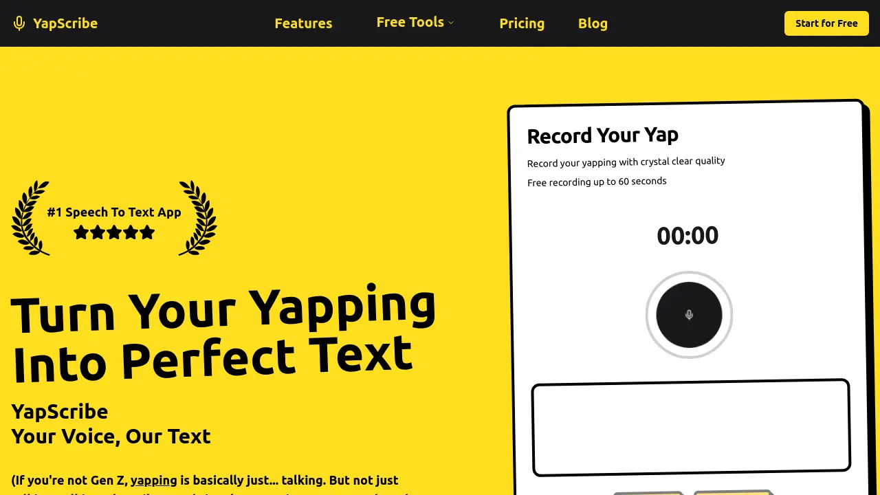 YapScribe - Turn Your Yapping Into Perfect Text